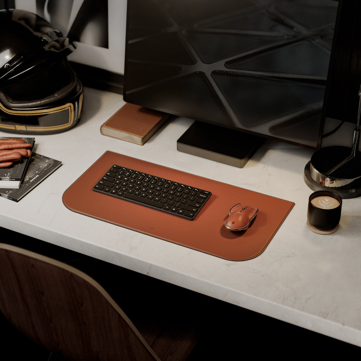 Leather Desk Pad - Podium Grand | Brown