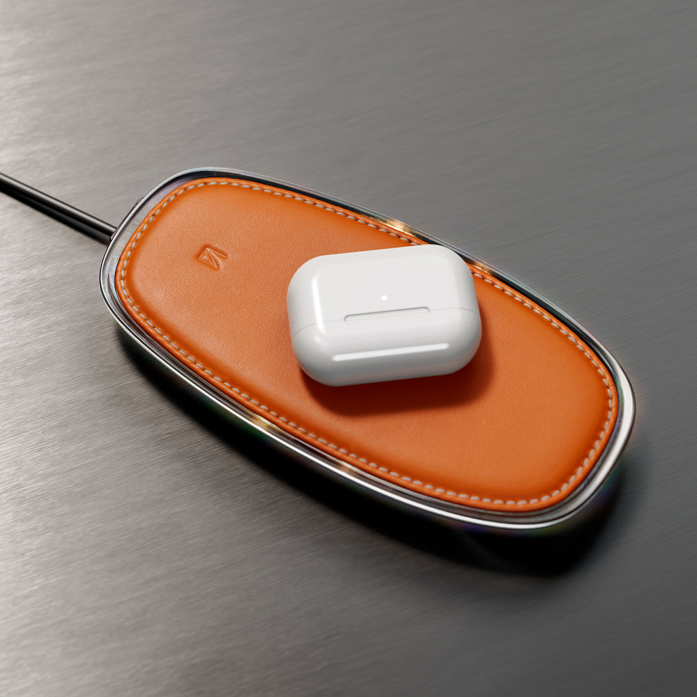 Leather Wireless Charger - Pulse Volitari | Lunar Dawn