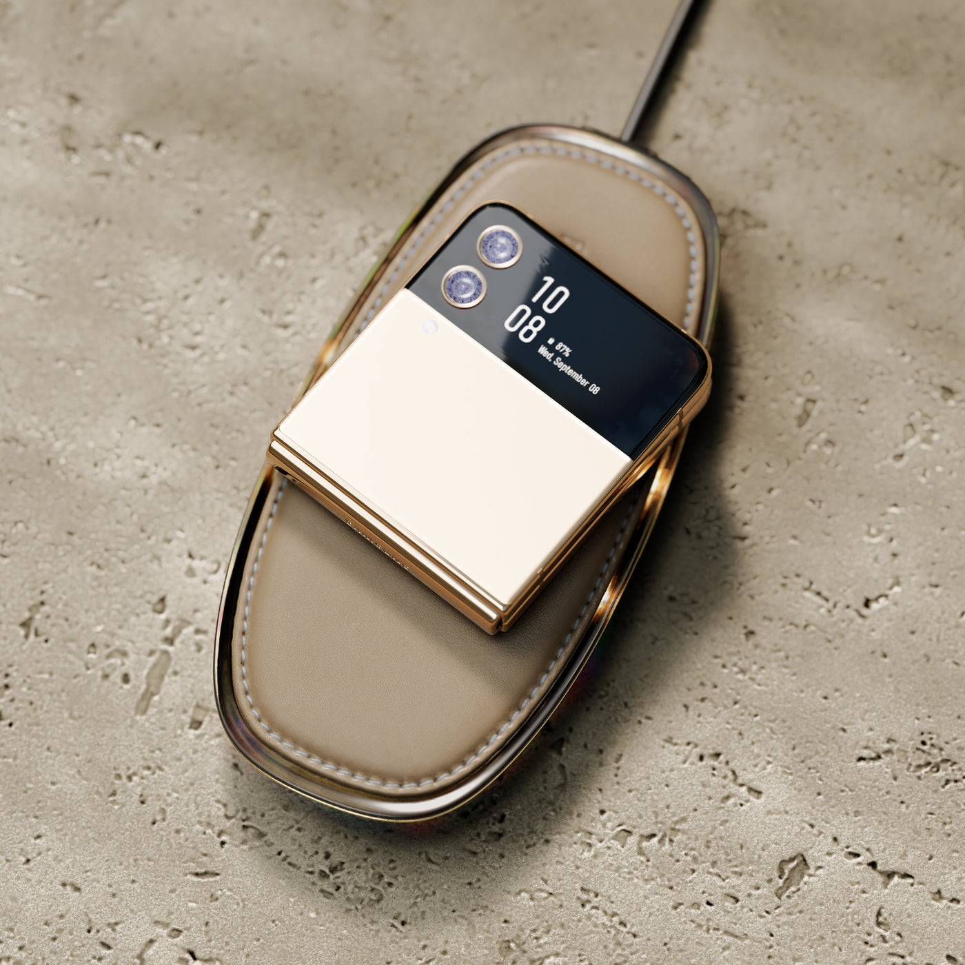 Leather Wireless Charger - Pulse Volitari | Solar Sahara